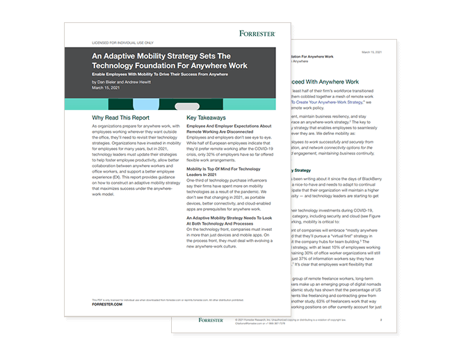 Complimentary Forrester report: An Adaptive Mobility Strategy Sets the ...